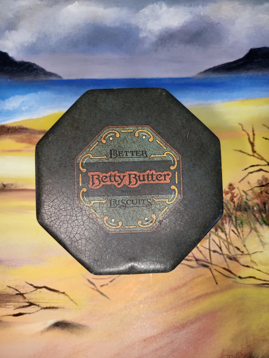 Vintage Tin-advertising/confectionery-betty Butter Brand Biscuits-green ...