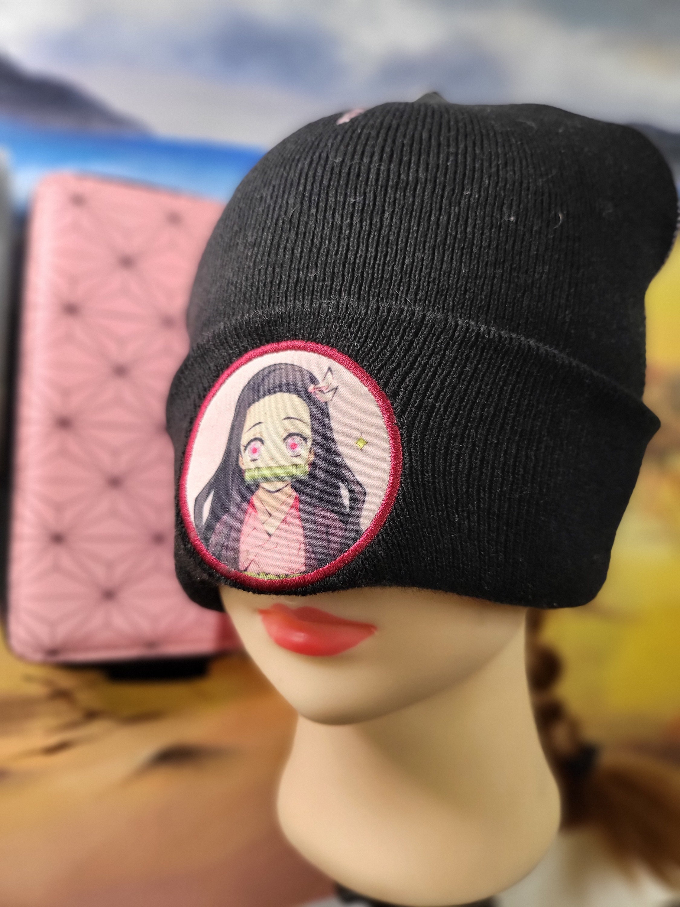 Demon Slayer: Kimetsu No Yaiba Nezuko Contrast Stitch Beanie and Demon ...