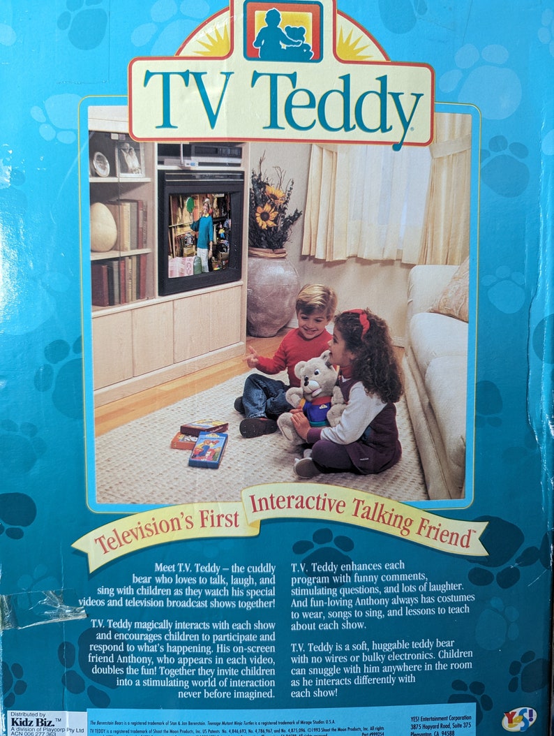 1993 TV Teddy Interactive Talking Friend - Etsy Australia