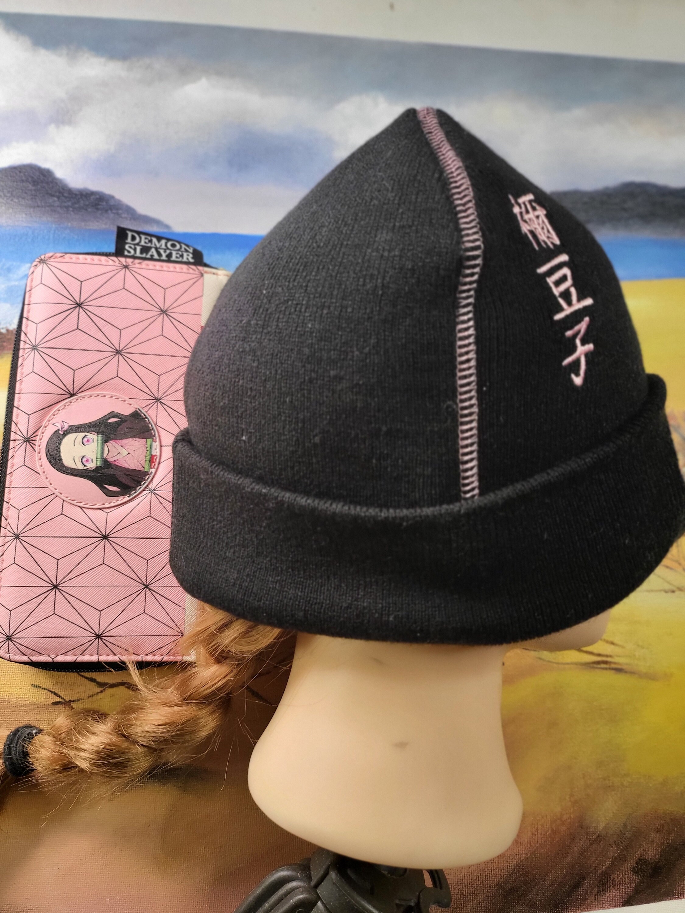 Demon Slayer: Kimetsu No Yaiba Nezuko Contrast Stitch Beanie and Demon ...