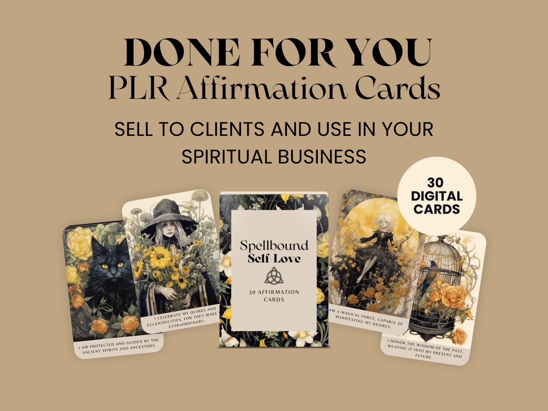 PLR Witchcraft Affirmation Cards, Done for You Canva Template for ...
