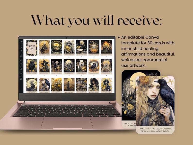 PLR Witchcraft Affirmation Cards, Done for You Canva Template for ...