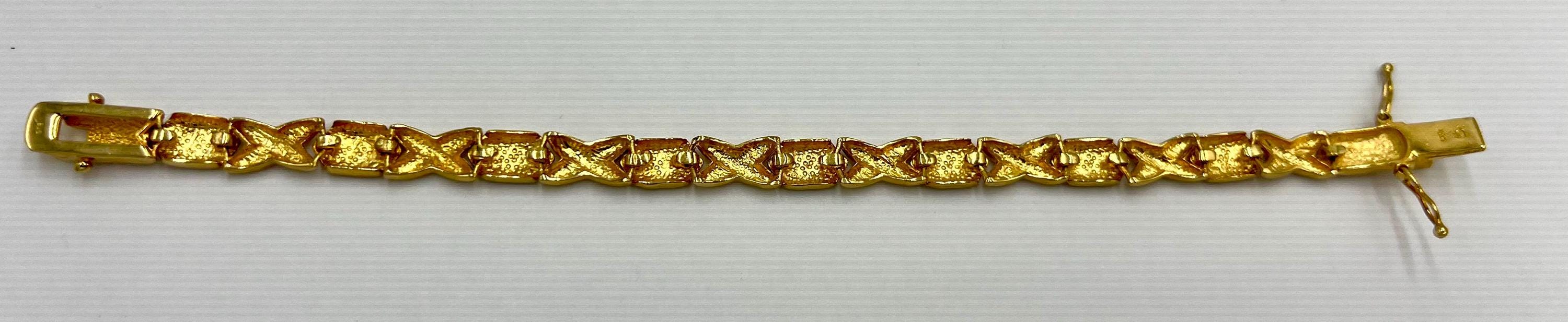 Sterling Silver 925 FAS Thailand Bracelet - Gold Tone Finish - 7.5 in ...