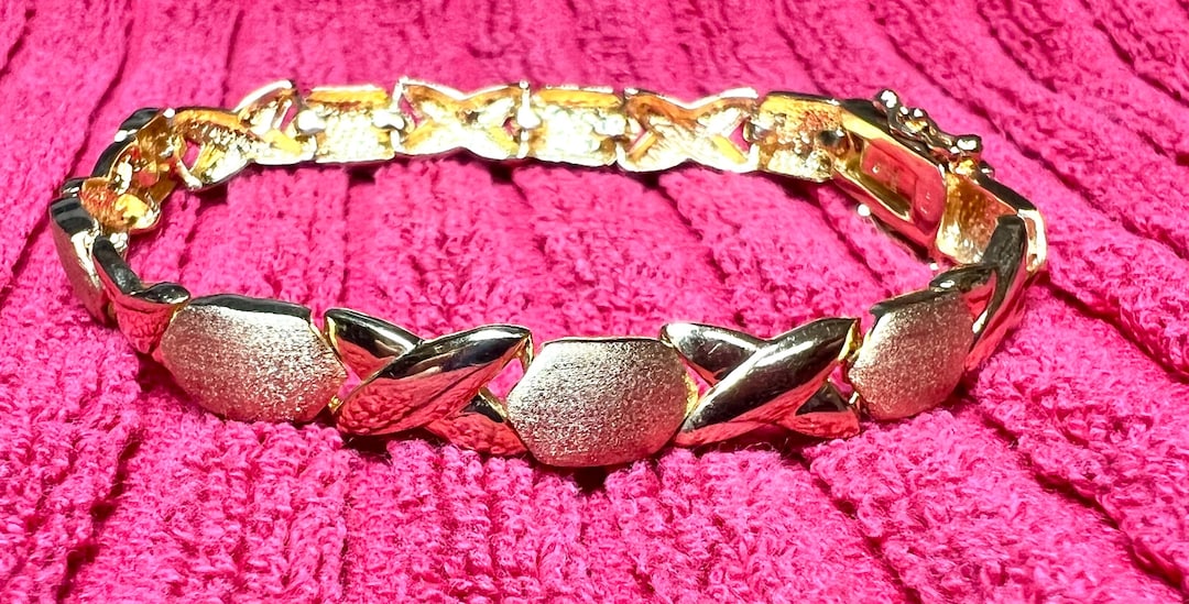 Sterling Silver 925 FAS Thailand Bracelet - Gold Tone Finish - 7.5 in ...