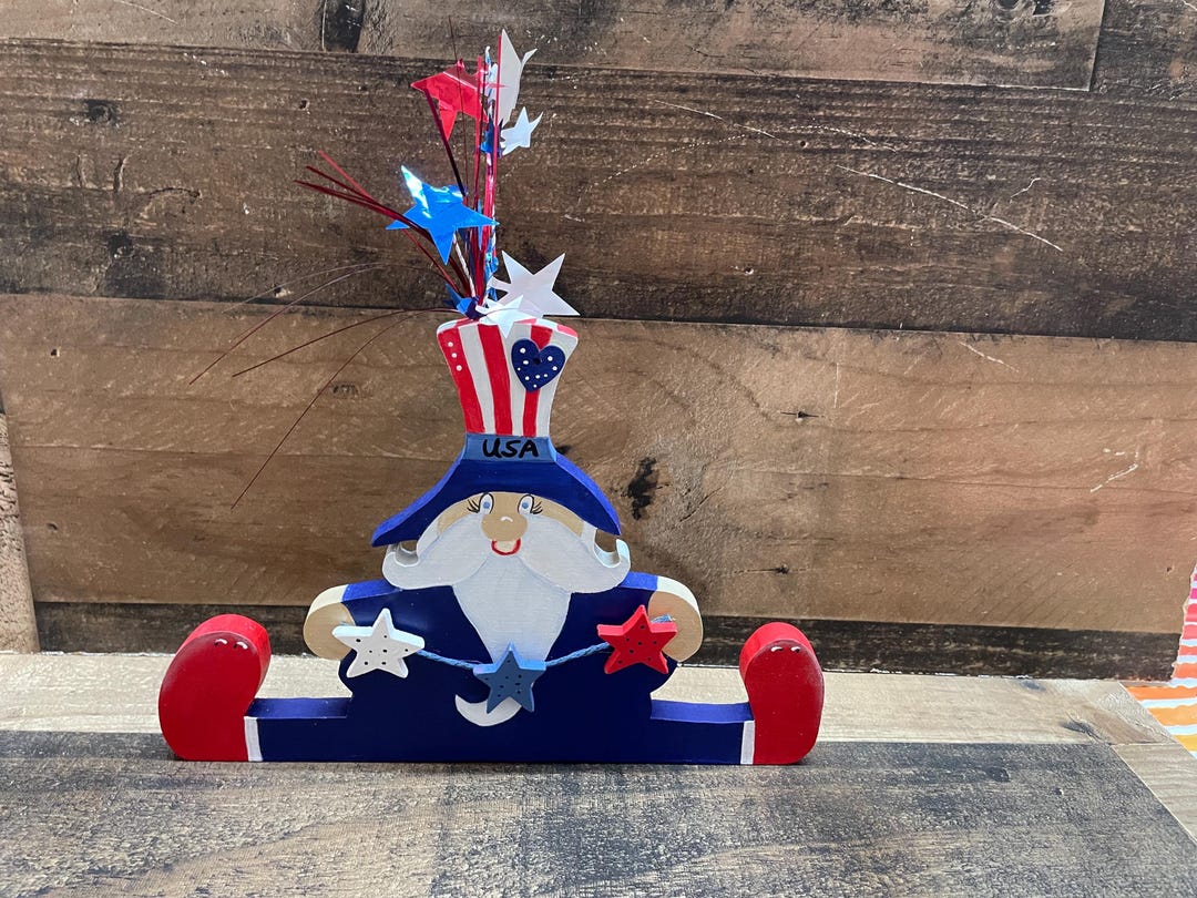 Whimsical 4th of July Character. Complete in His Red, White and Blue ...