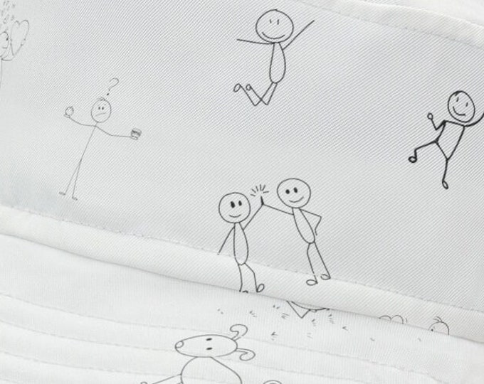 Playful Stick Figure Bucket Hat: Novelty Sun Hat - Etsy
