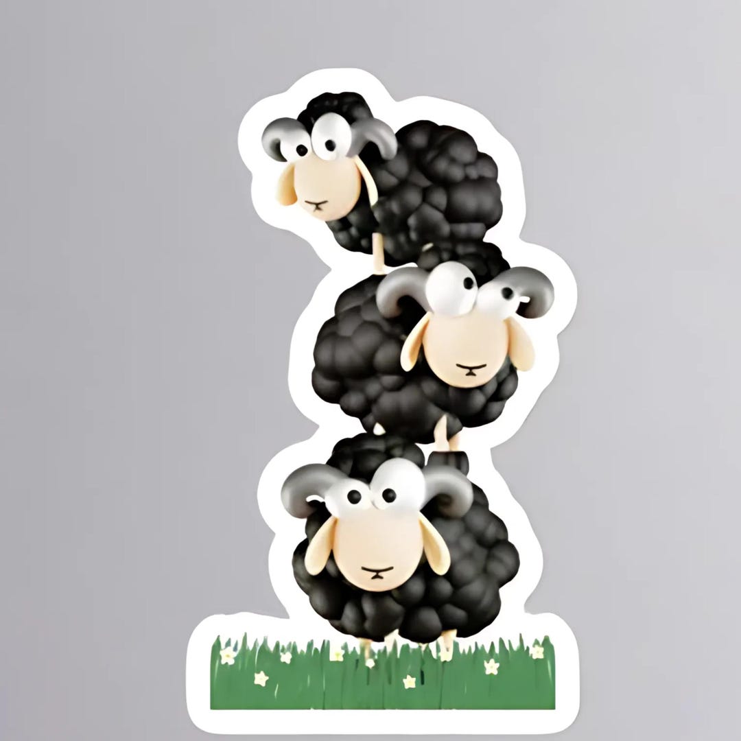 Sheep Stack Cute Sheep Sticker for Laptop Water Bottle Sticker for Them ...