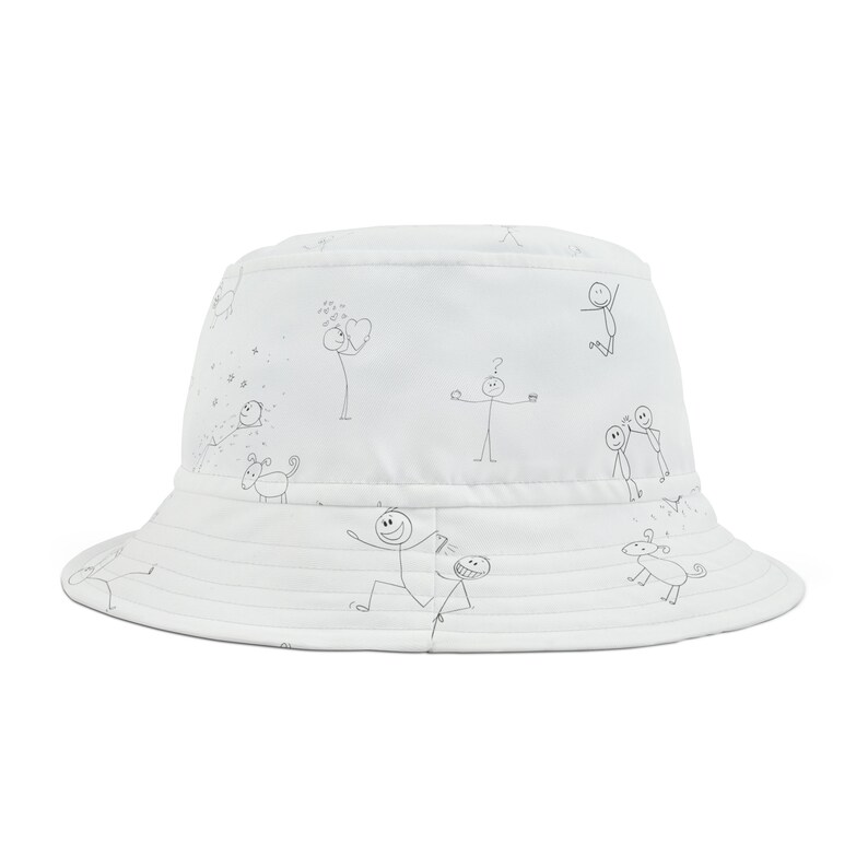 Playful Stick Figure Bucket Hat: Novelty Sun Hat - Etsy