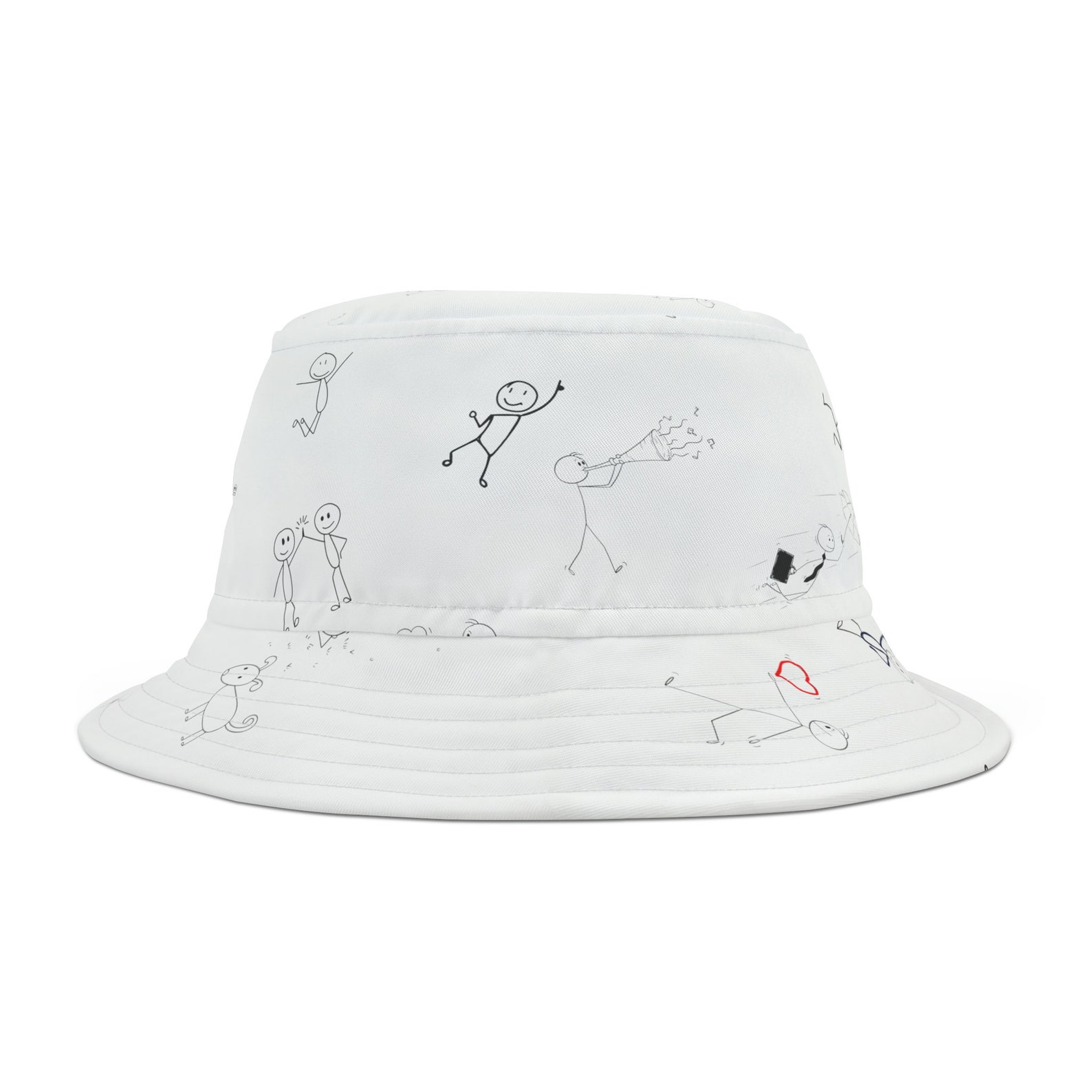 Playful Stick Figure Bucket Hat: Novelty Sun Hat - Etsy