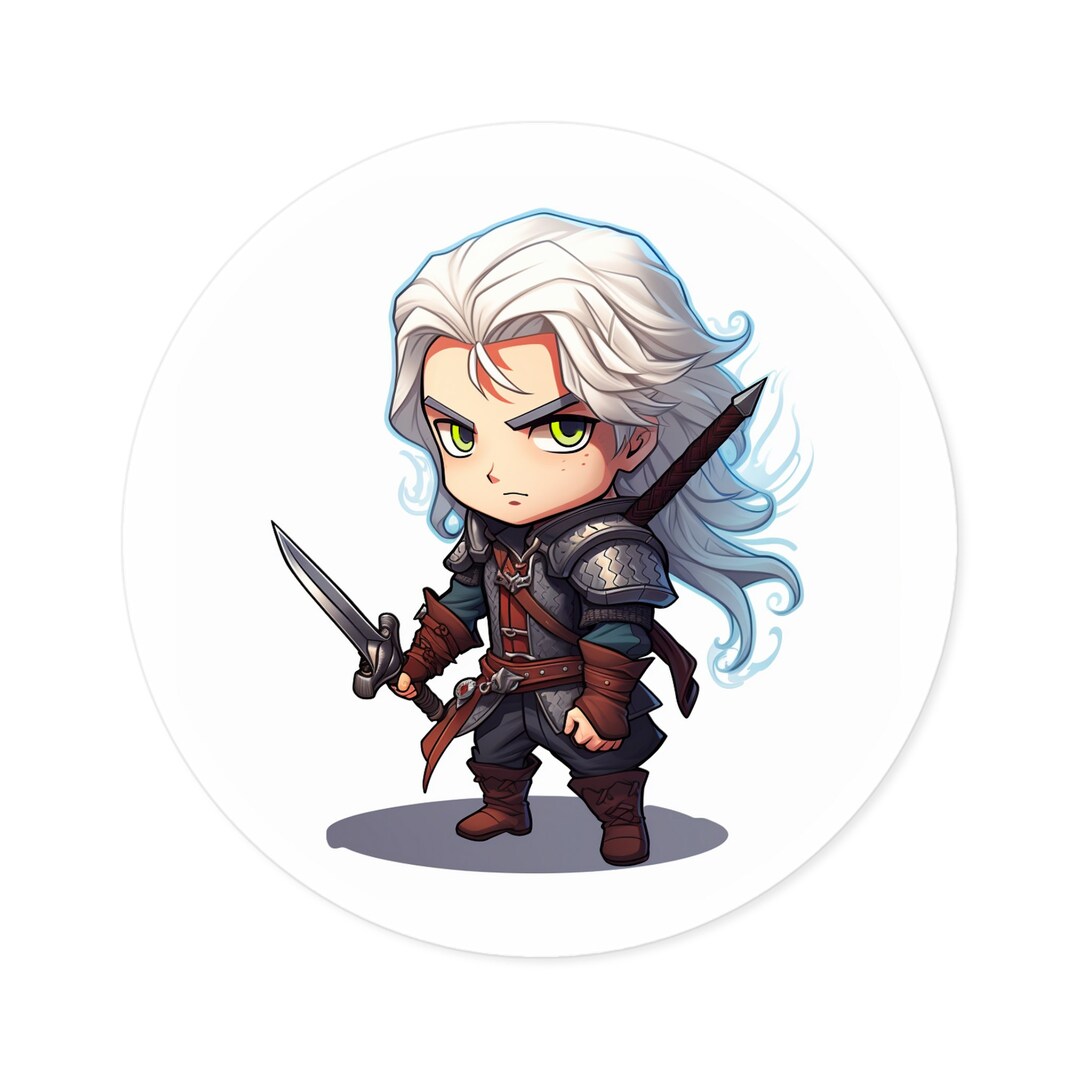 The Witcher Chibi: Premium Vinyl Sticker for Water Bottles, Cups ...