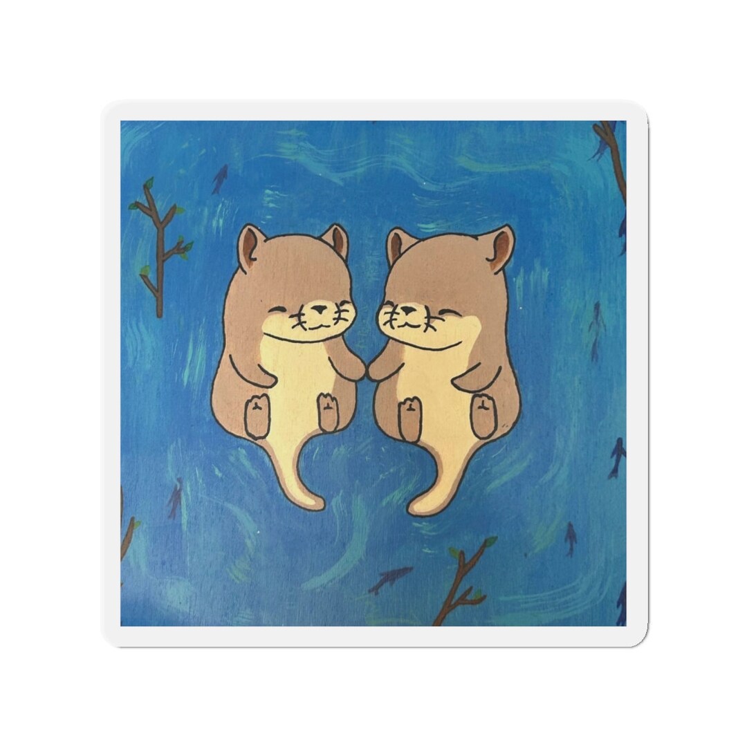 Otters Die-cut Magnet Cute Otters Magnet Cute Otters - Etsy