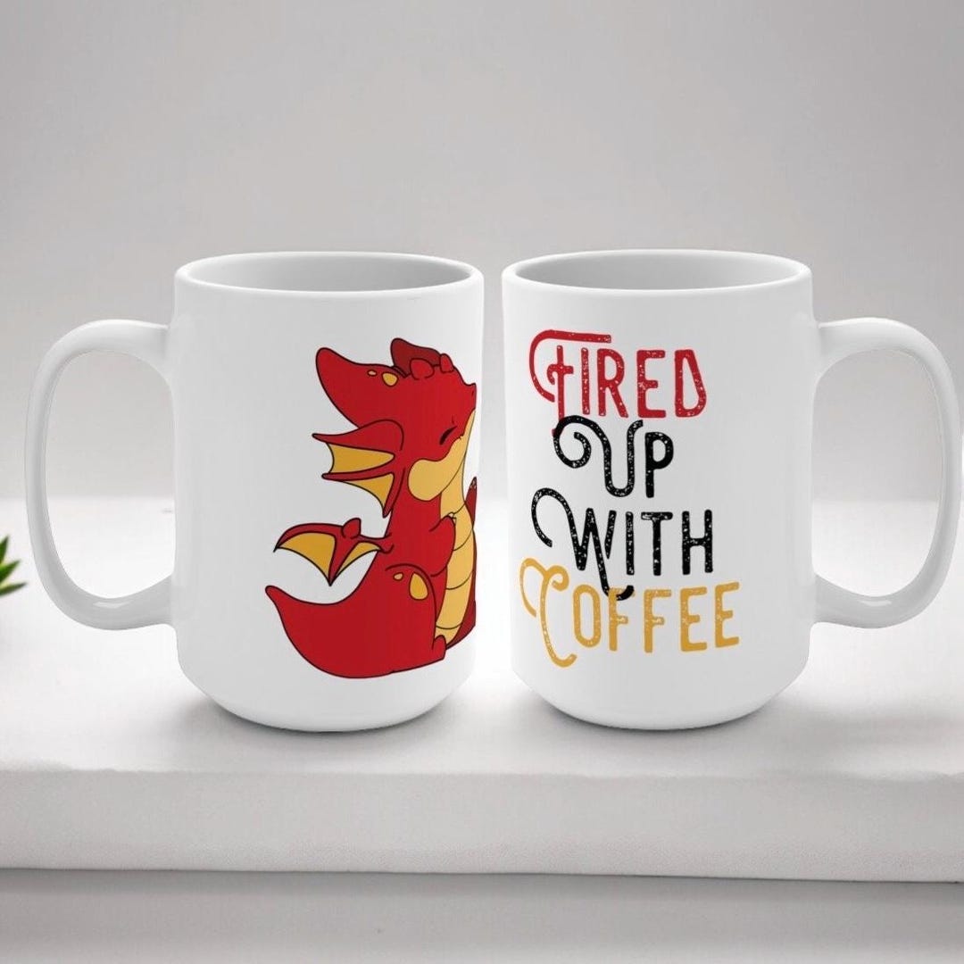 Fierce Fire Dragon Mug - Mythical Drinkware & Functional Art - Etsy