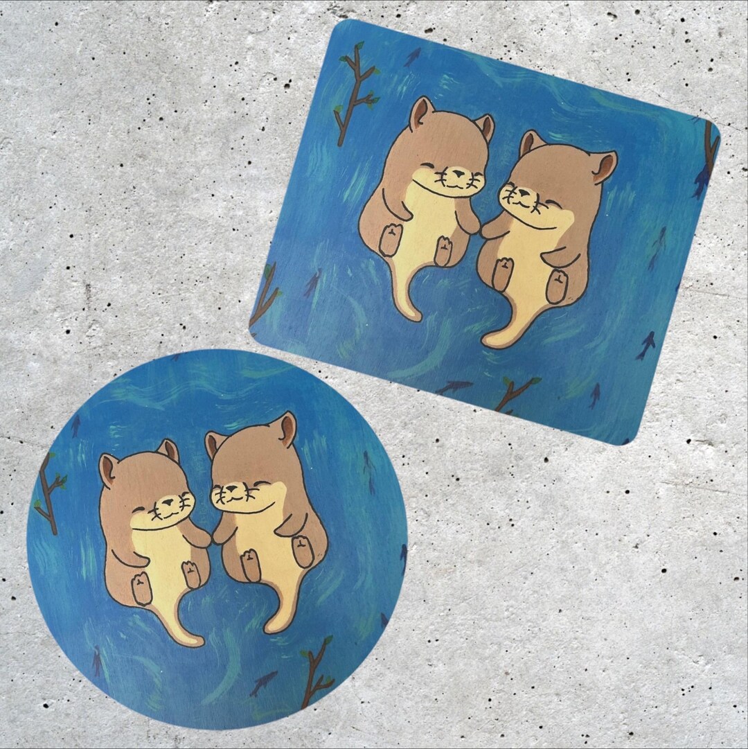 Cute Otters Mouse Pad - Fun and Functional Desk Accessory - Etsy