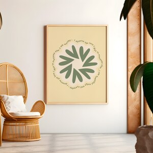 Daily Affirmation, Sage Green Wall Art, Minimalist Poster, Floral Art ...