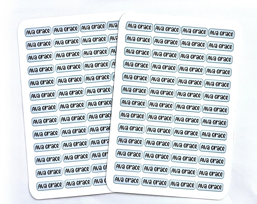 104 Mini Custom School Supply Name Label, Name Sticker Sheet, Daycare ...