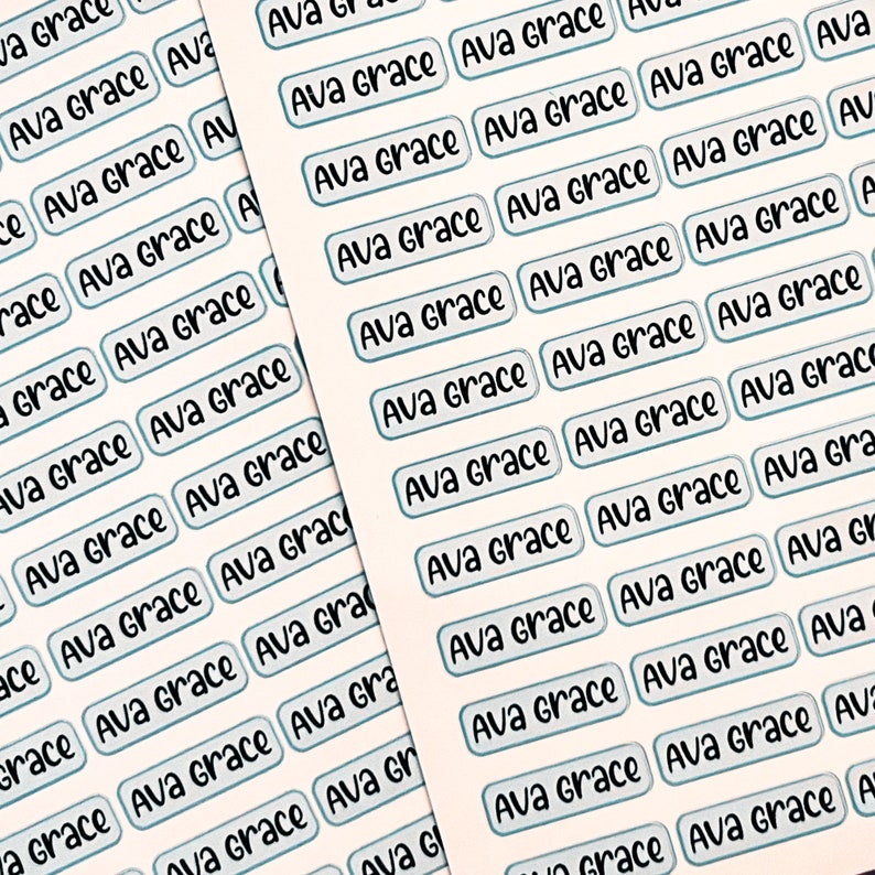 104 Mini Custom School Supply Name Label, Name Sticker Sheet, Daycare ...