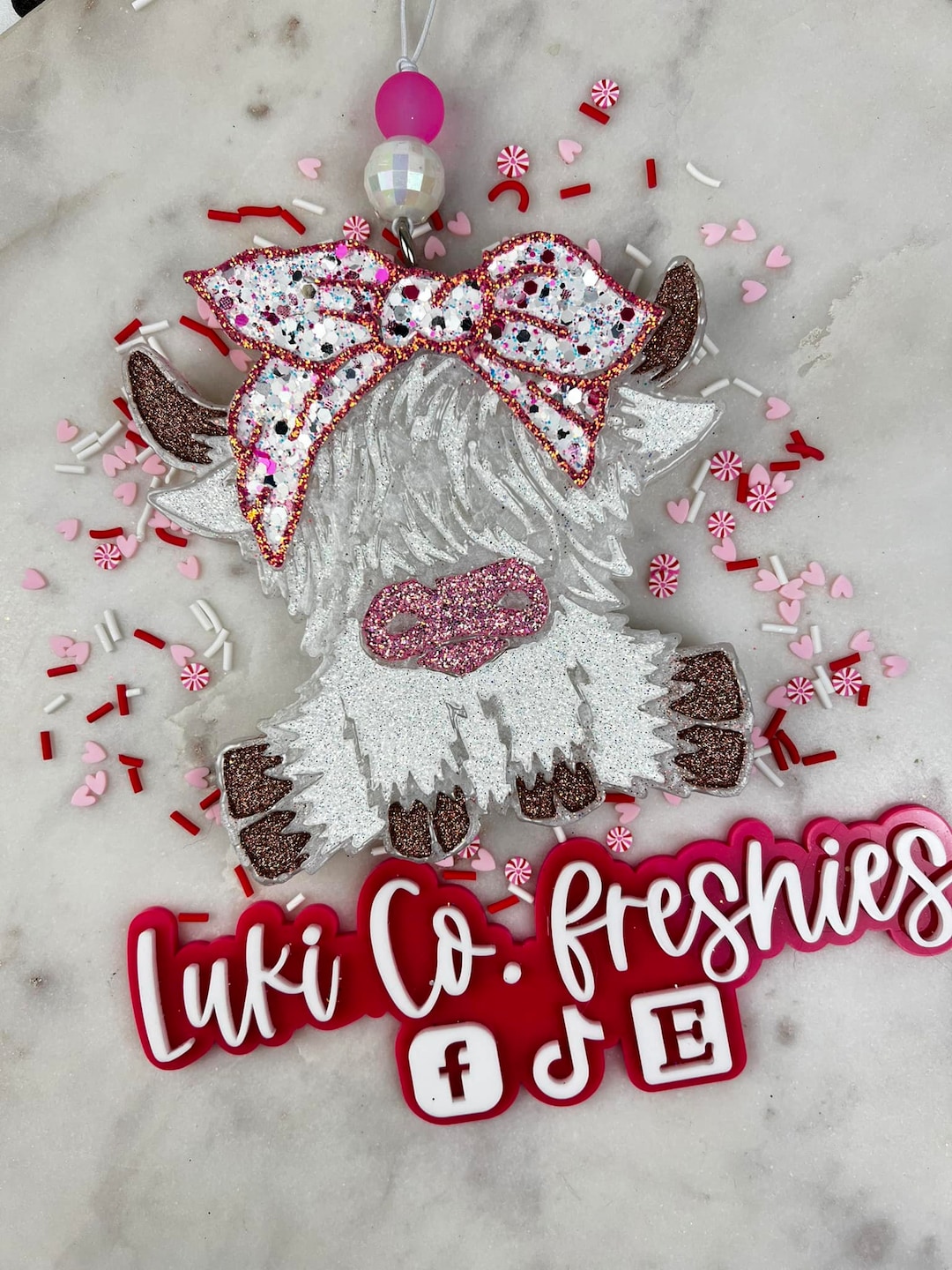 White Highland Cow Car Freshie - Etsy