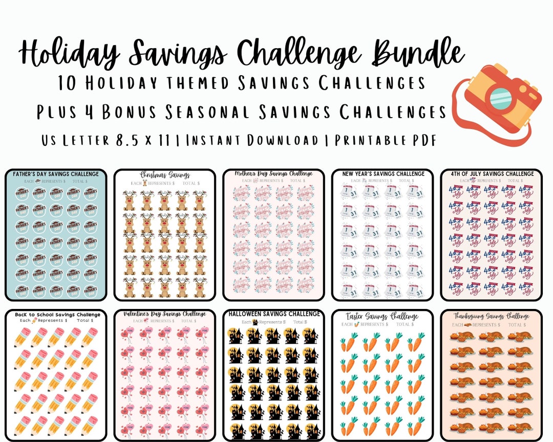 Holiday Savings Challenge Bundle Christmas Mothers Day Fathers Day New ...