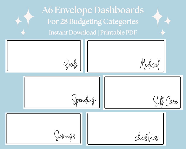A6 Cash Budgeting Envelope Dashboards for 28 Sinking Funds - Etsy