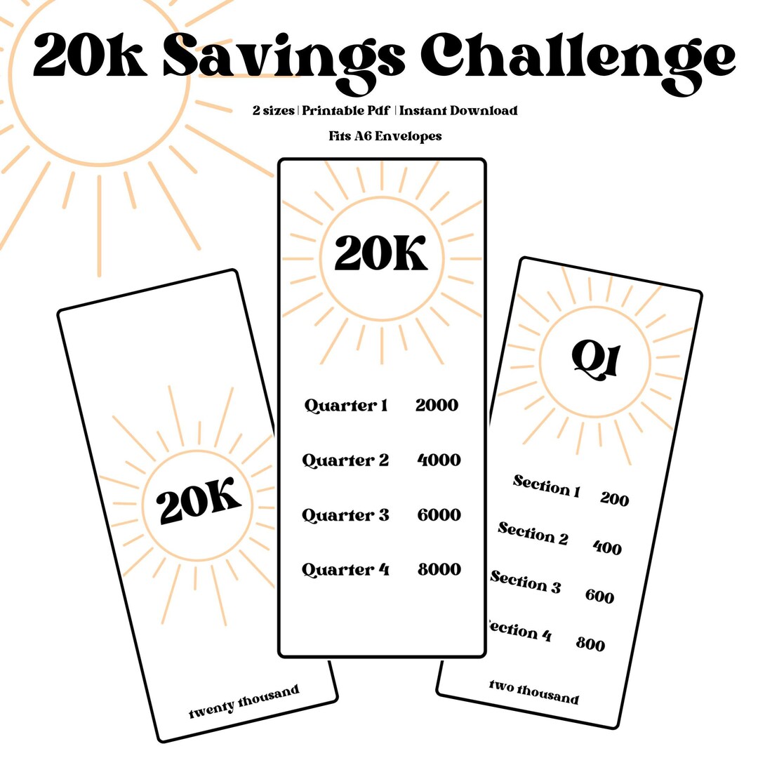 20k Savings Challenge for Budgeters and Cash Stuffers - Etsy