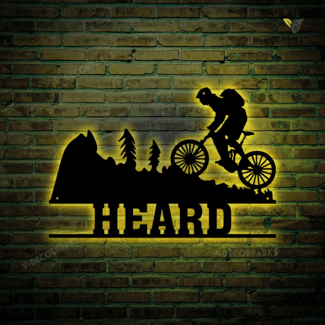 Custom Mountain Bike Metal Wall Art Personalized Mountain - Etsy