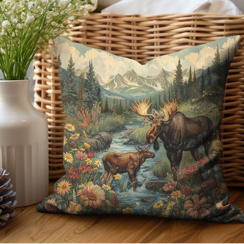 Moose Pillow - Etsy