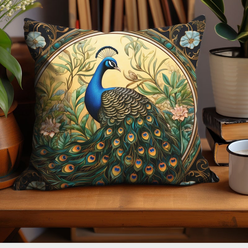 Peacock Pillow - Etsy