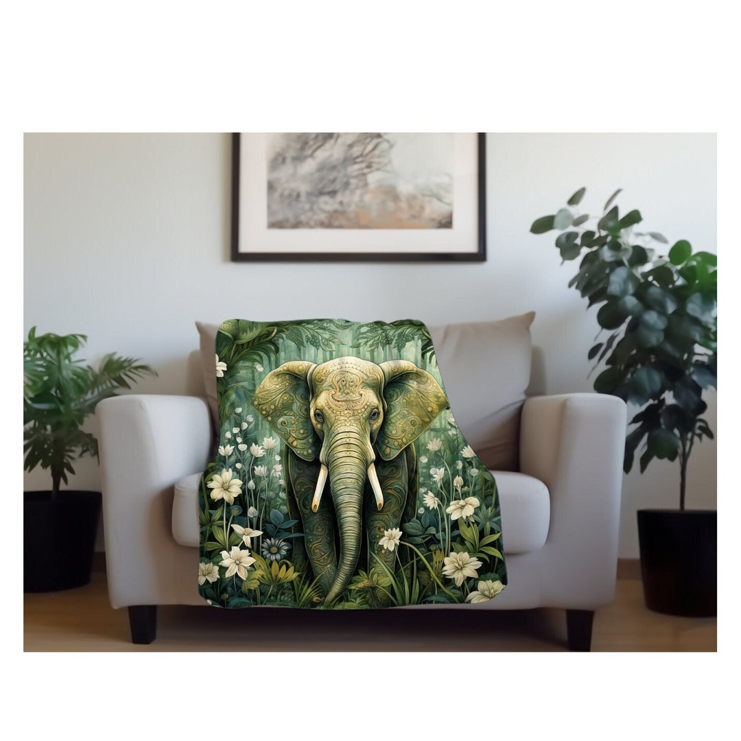 Elephant Blanket for Adult | Sherpa Fleece Blanket | Safari Home Decor ...