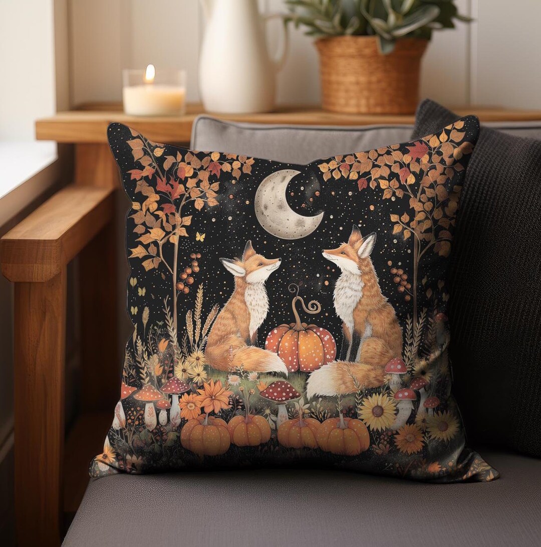Fall Fox Home Decor Accent Pillow Case 14x14 16x16 18x18 20x20 Autumn ...