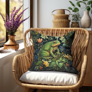 William Morris Inspired Frog Pillow | Unique Housewarming Gift for Frog ...