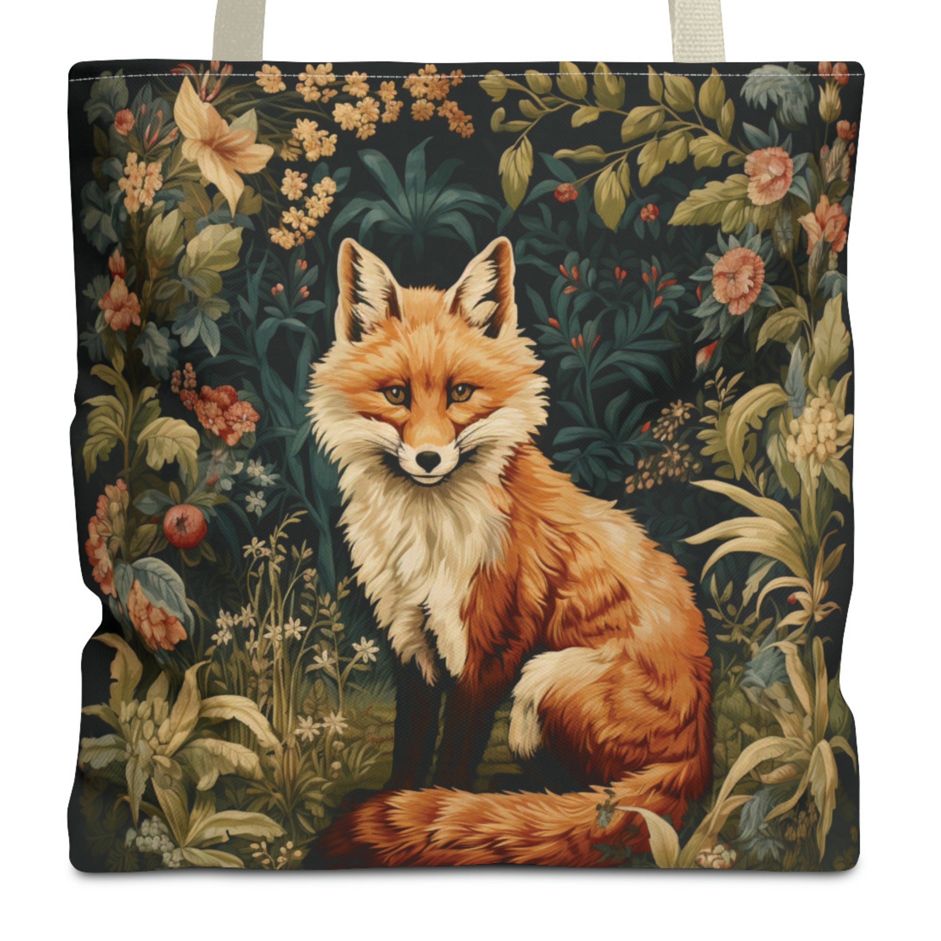 Fox Tote Bag Custom Name Birthday Gift Tote Bag Shopping Tote Custom ...
