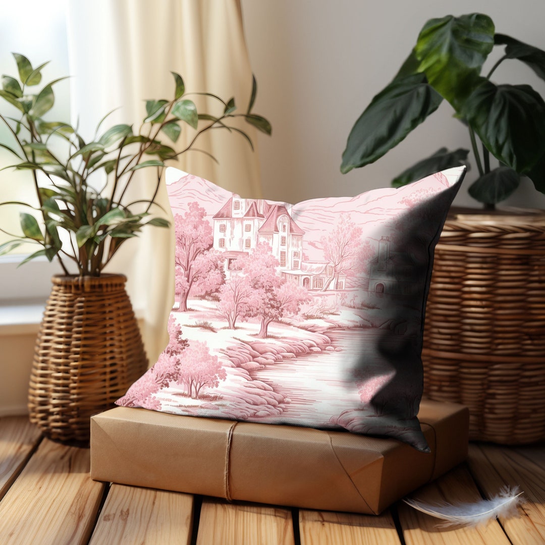 Pink French Country Pillows With Insert | Vintage French Country Decor ...