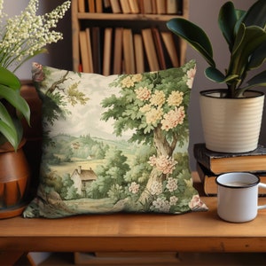 French Country Pillow Covers | Pink and Green Vintage French Country ...