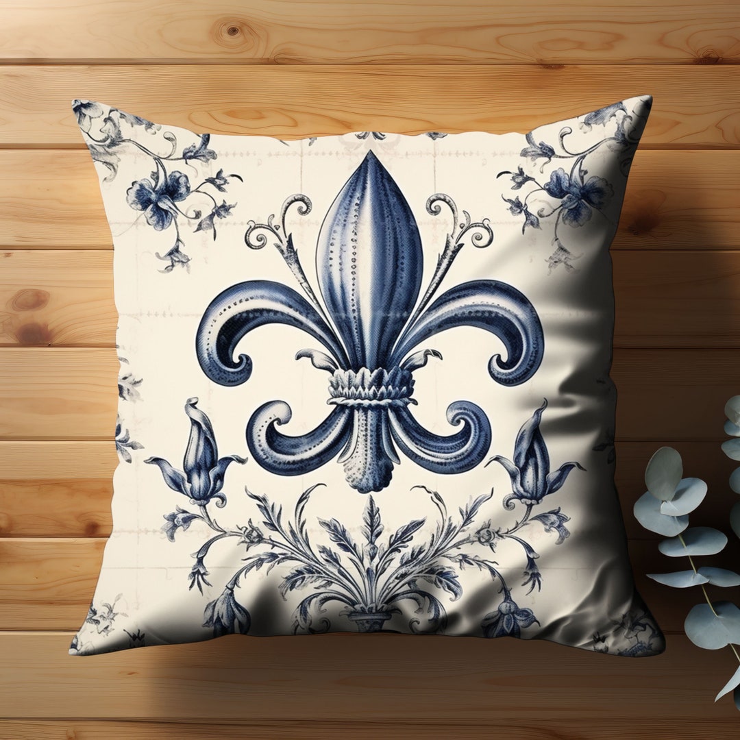 French Country Pillow Covers | Fleur De Lis French Throw Pillow Cover ...