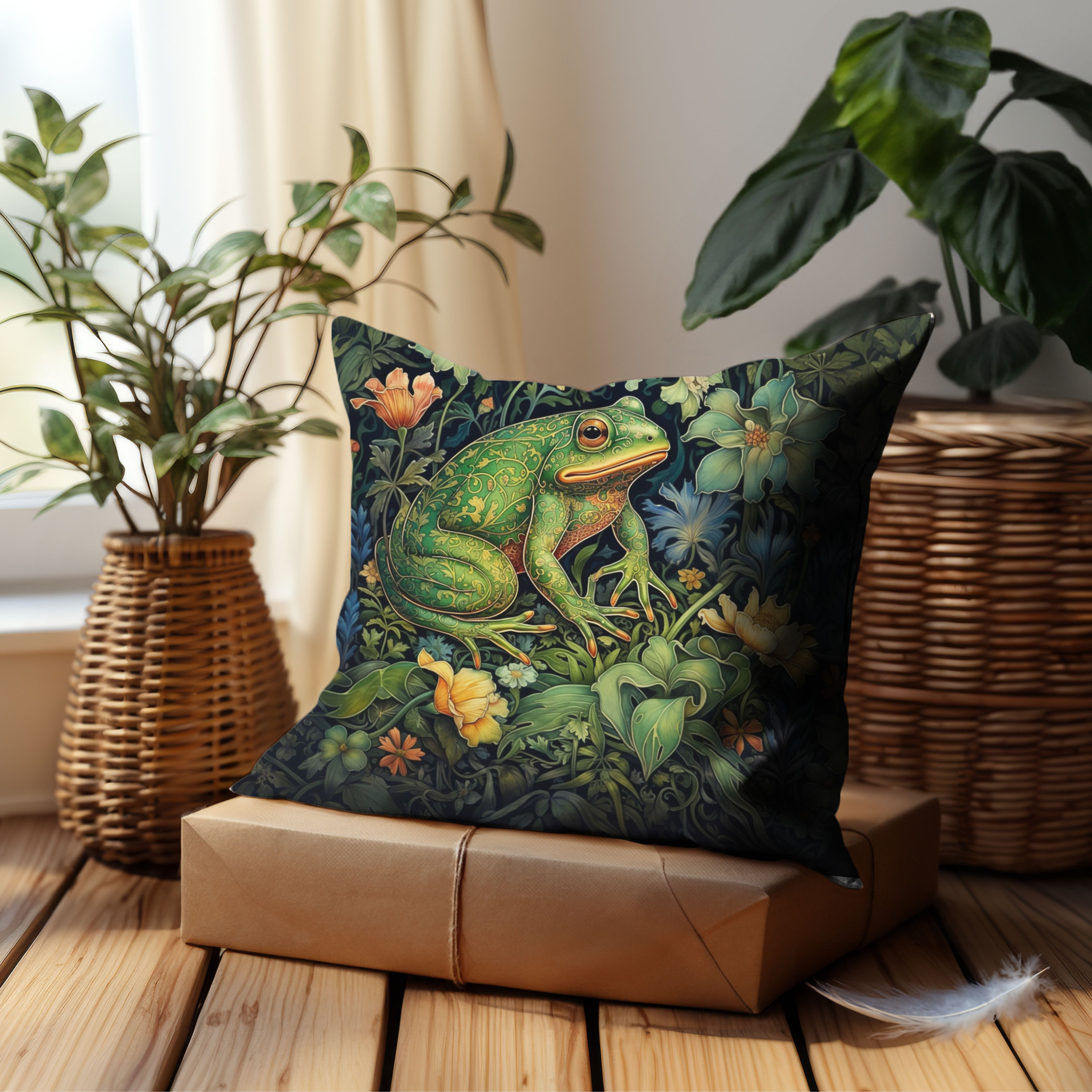 William Morris Inspired Frog Pillow Unique Housewarming Gift for Frog ...