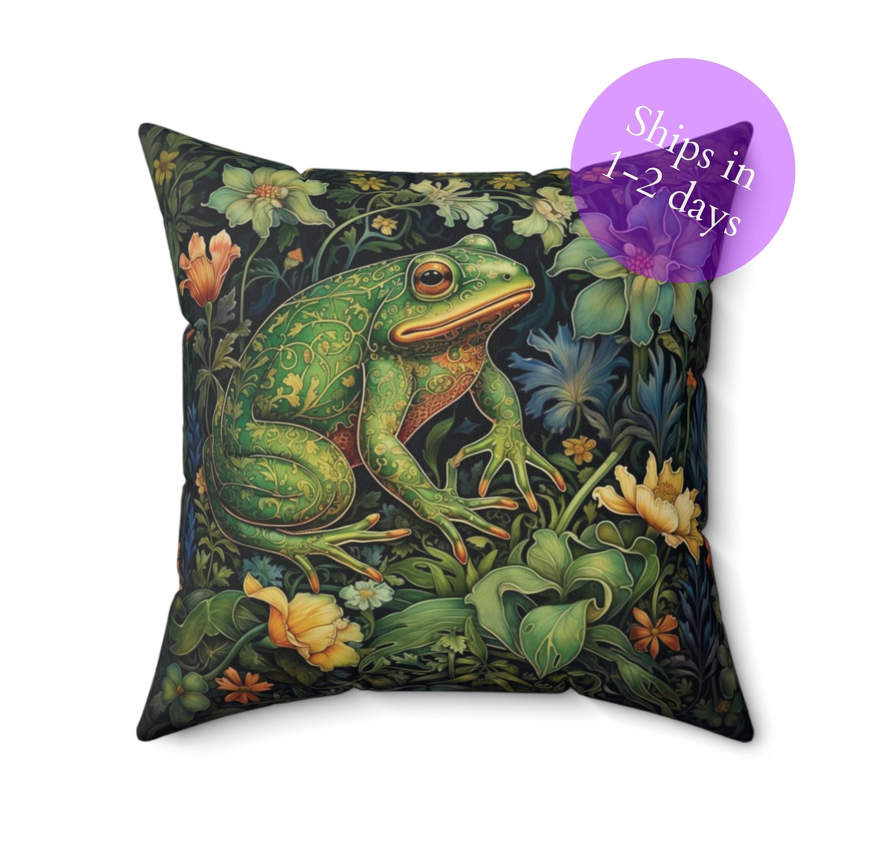 William Morris Inspired Frog Pillow Unique Housewarming Gift for Frog ...