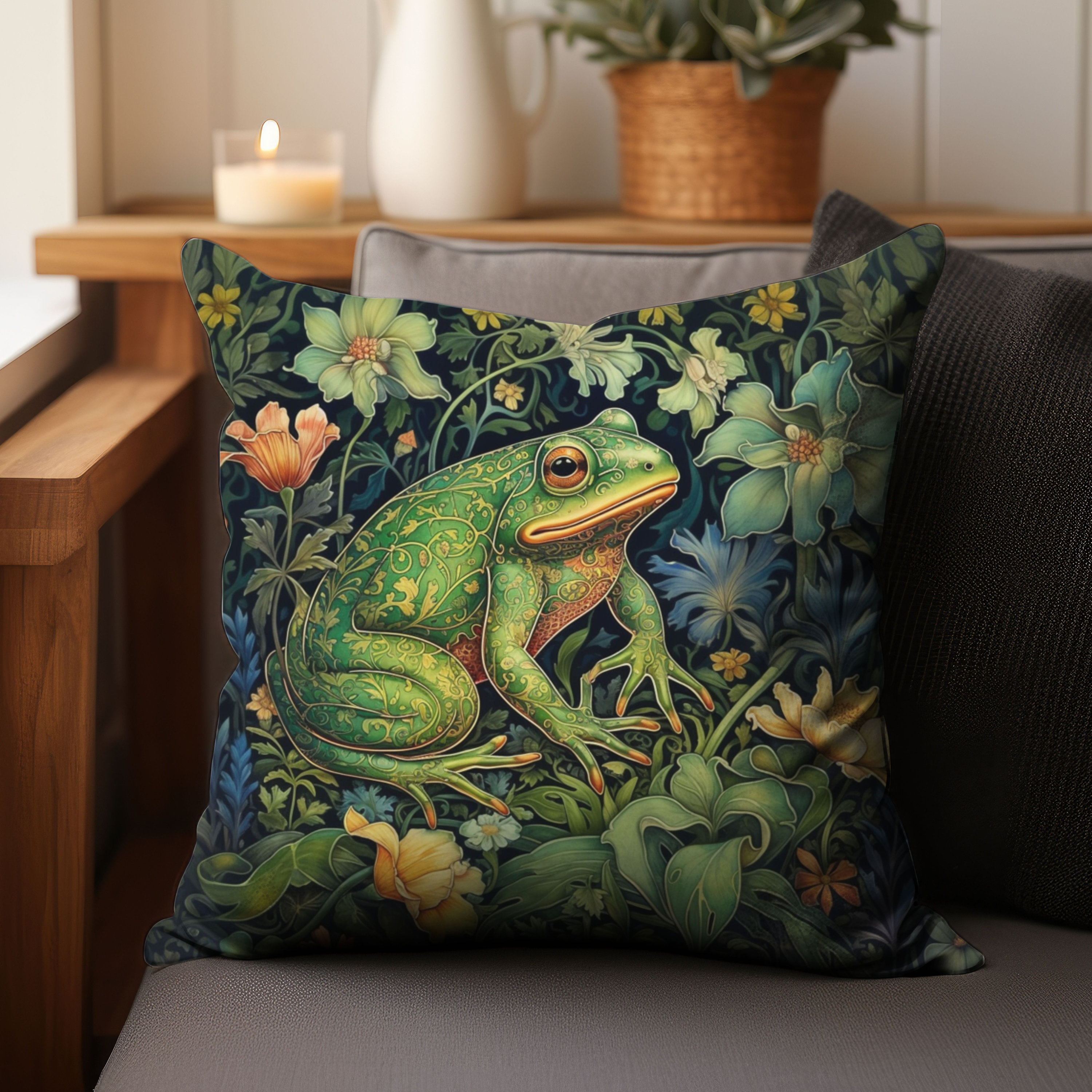 William Morris Inspired Frog Pillow Unique Housewarming Gift for Frog ...