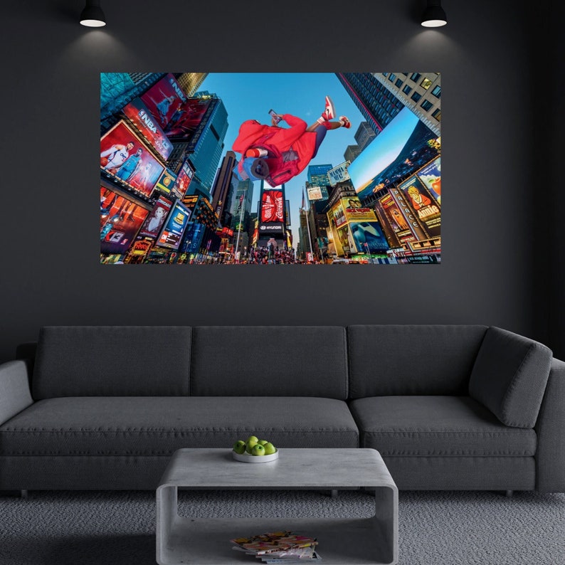 Spider Man Miles Morales Falling Colour Version Digital Canvas Print 48 ...