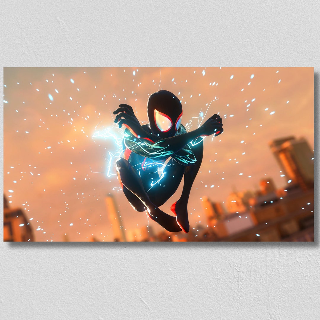 Across the Spider-verse Electric Ball Digital Canvas Print 36 X 20 Inch ...