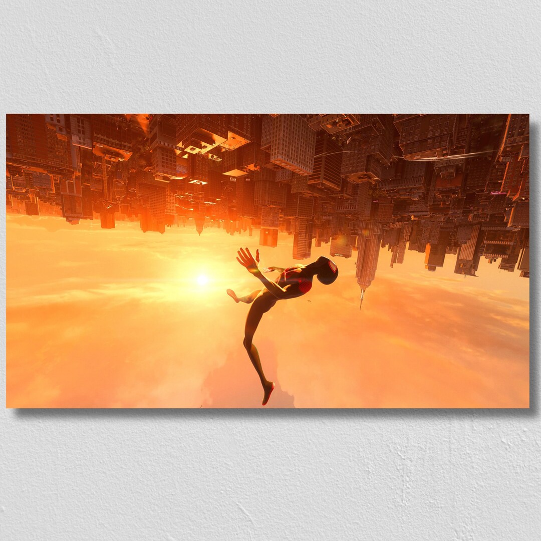 Spider-man Miles Morales ITSV Suit Rotation Digital Canvas Print 48 X ...