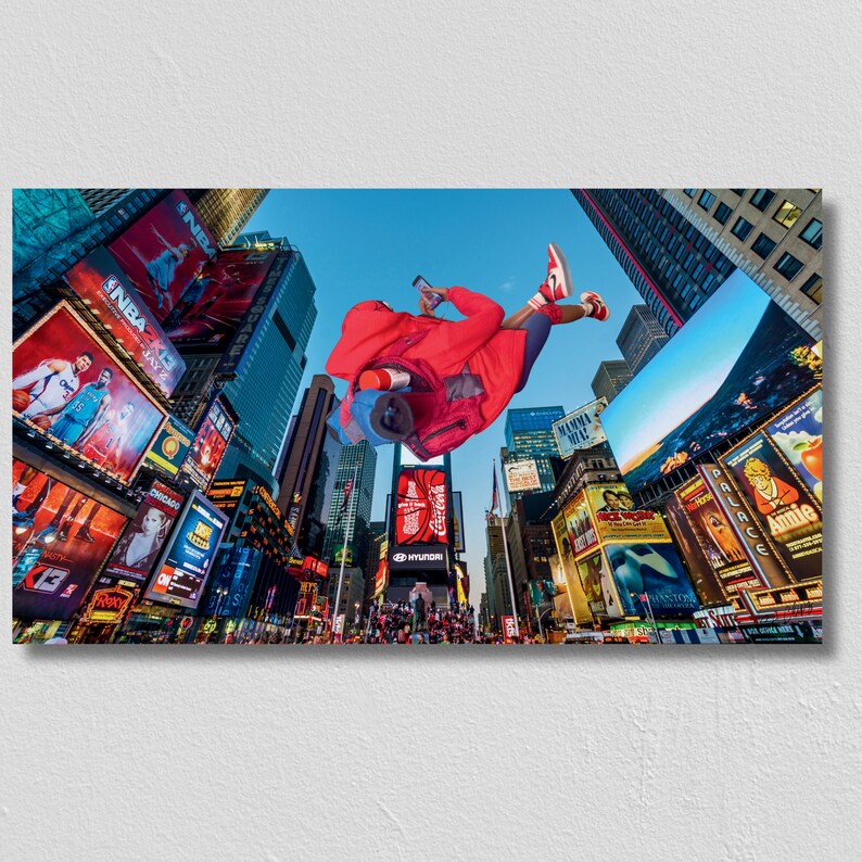 Spider Man Miles Morales Falling Colour Version Digital Canvas Print 48 ...