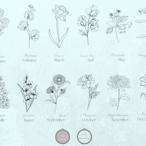 Hand Embroidery Patterns of Birth Month Flowers for Beginner to ...
