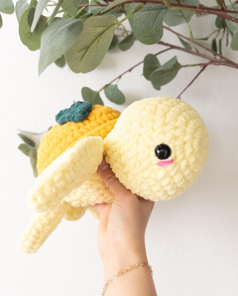 Crochet Citrus Fruit Turtle Handmade Plush Handmade Amigurumi Plushie ...
