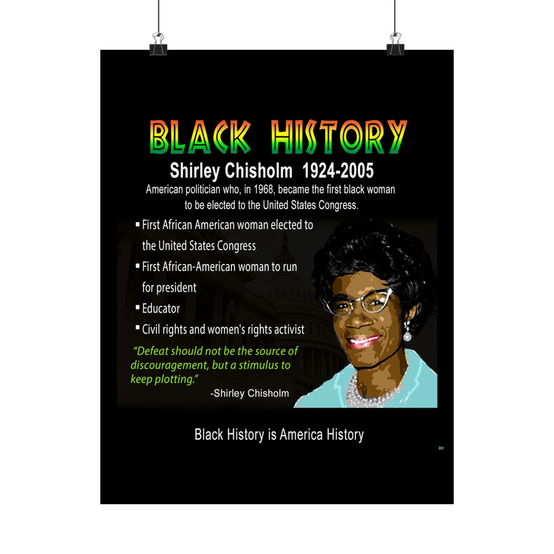 Shirley Chisholm Poster Matte Vertical Posters Black History Shirley ...