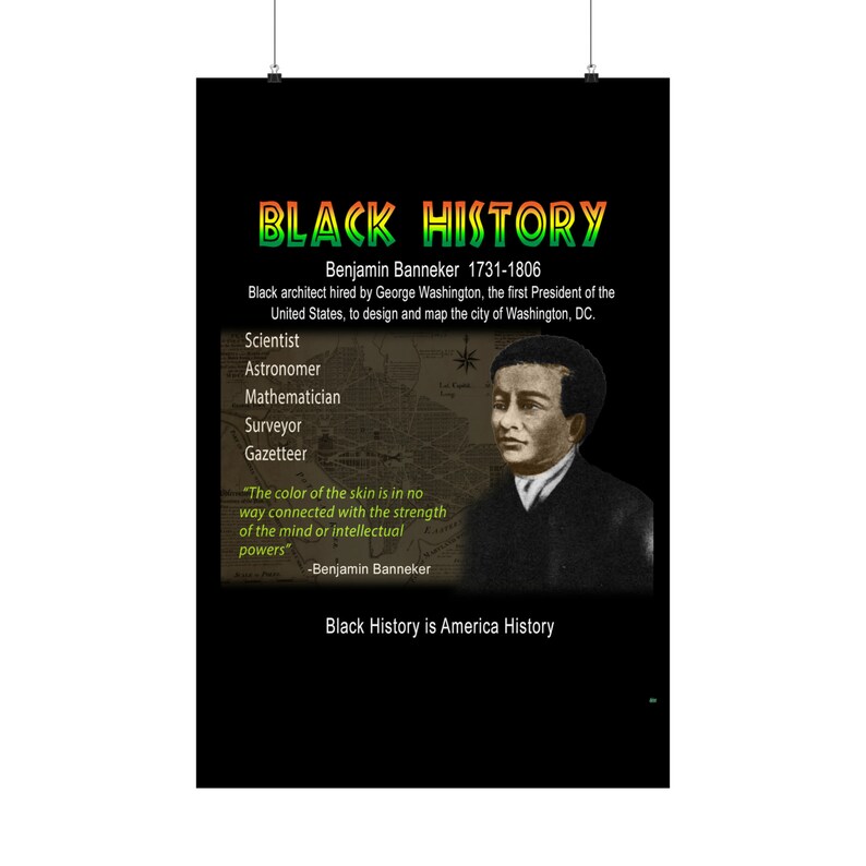 Benjamin Banneker Poster Matte Vertical Posters Black History Benjamin ...