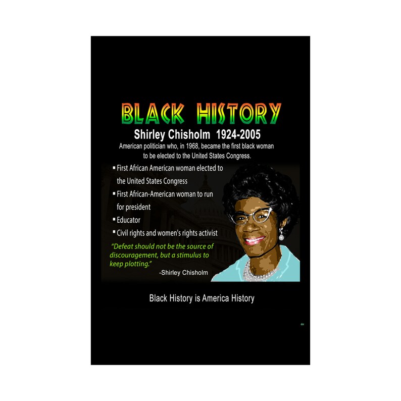 Shirley Chisholm Poster, Black History Art (matte Vertical) - Etsy