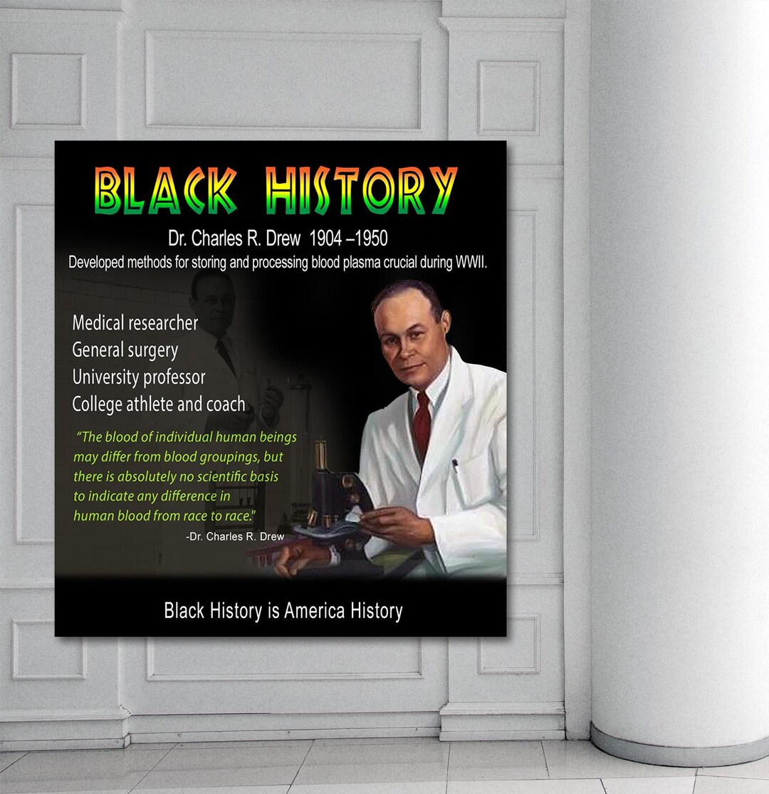 Dr Charles Drew Black History Poster, Black Inventor, Famous African ...