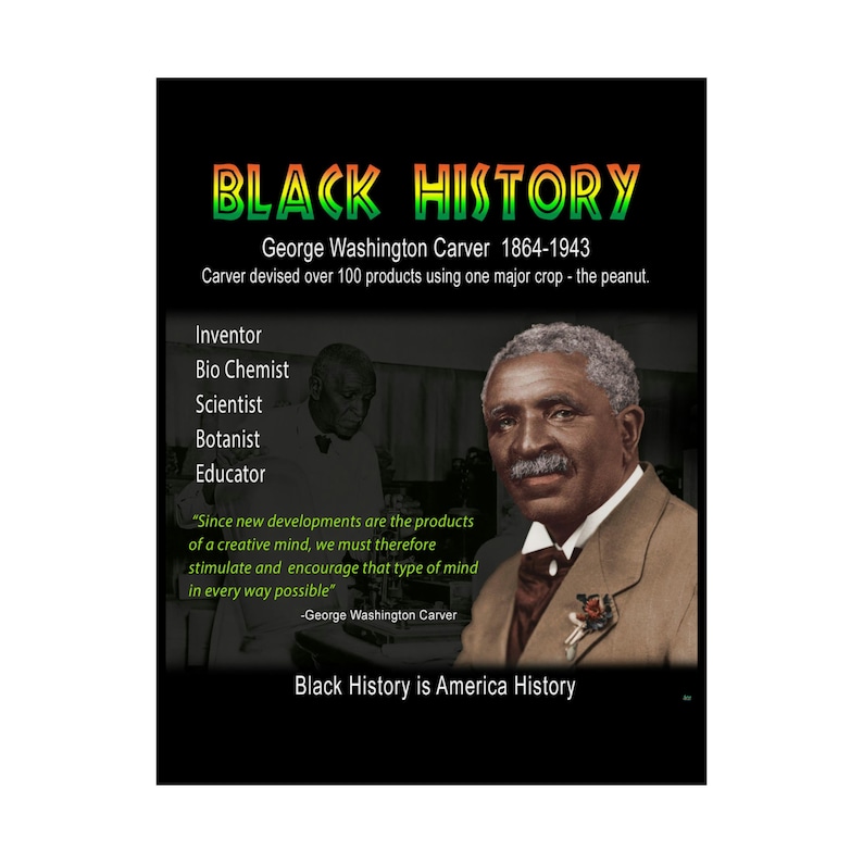 George Washington Carver Black History Poster - Etsy