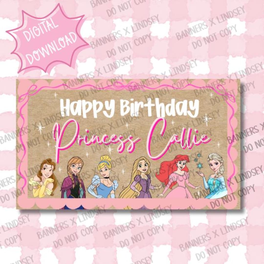 Princess Banner Template | DIGITAL FILE - Etsy