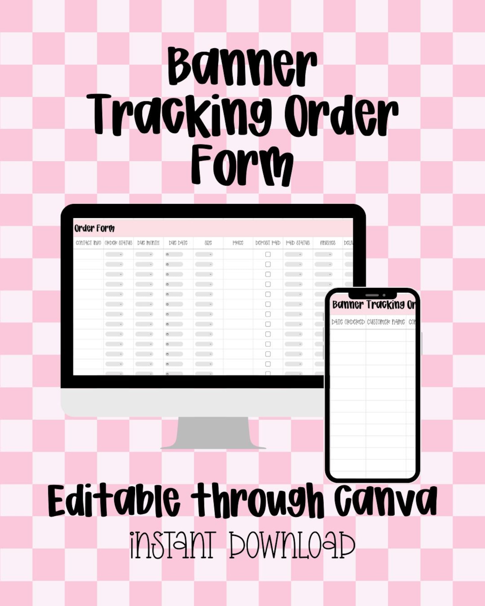 Banner Tracking Template | DIGITAL FILE - Etsy
